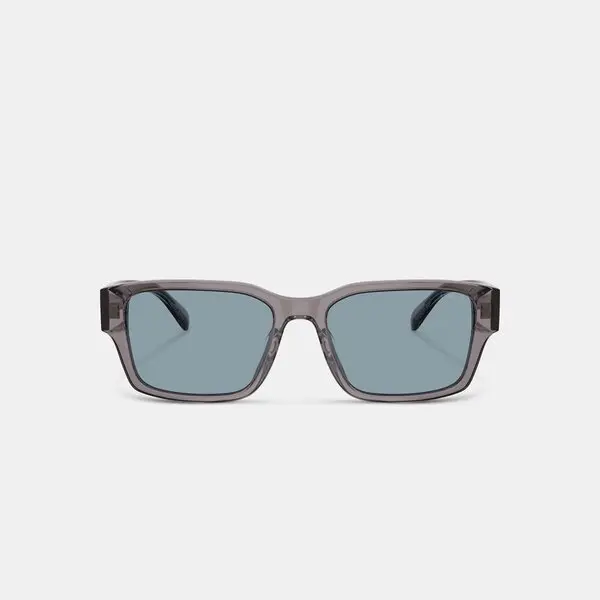 COACH Maxi Sculpted C Narrow Square Sunglasses - Transparent Gray