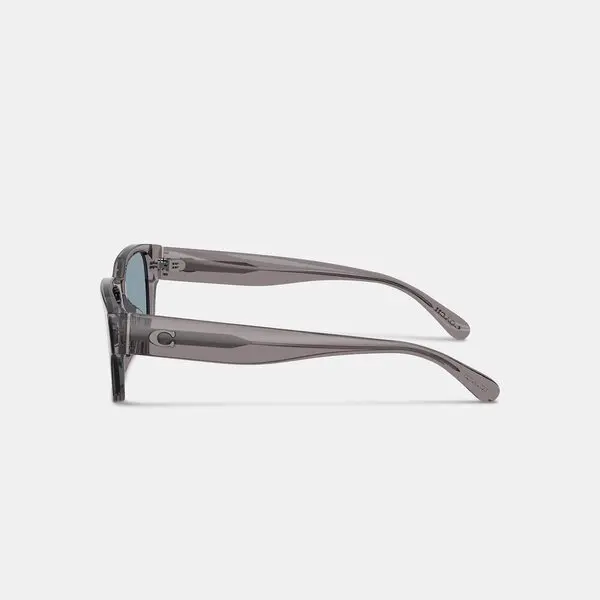 COACH Maxi Sculpted C Narrow Square Sunglasses - Transparent Gray