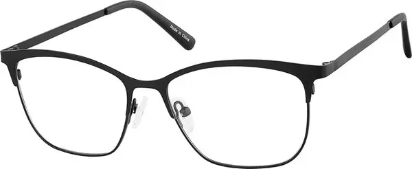 Zenni Browline Eyeglasses With Stainless Steel Frame - Black