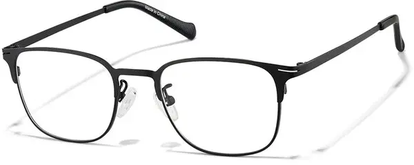 Zenni Browline Eyeglasses With Stainless Steel Full Rim Frame - Black