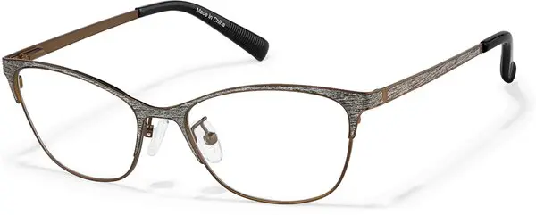 Zenni Browline Eyeglasses With Stainless Steel Full Rim Frame - Brown