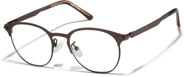Zenni Browline Eyeglasses With Stainless Steel Full Rim Frame - Brown
