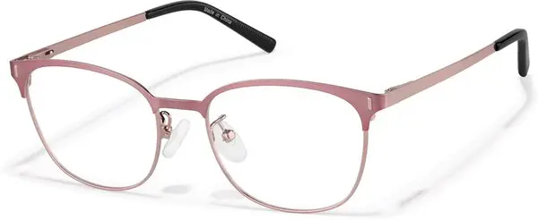 Zenni Browline Eyeglasses With Stainless Steel Full Rim Frame - Pink