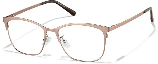 Zenni Browline Eyeglasses Full Rim Frame - Rose Gold