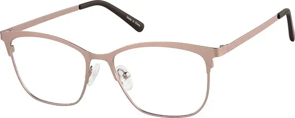 Zenni Browline Eyeglasses Full Rim Frame - Rose Gold