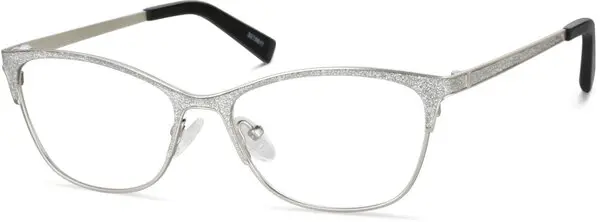 Zenni Browline Eyeglasses Full Rim Frame - Silver