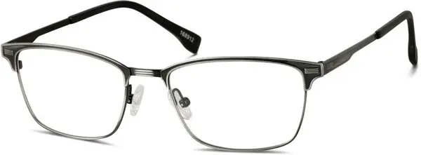 Zenni Browline Eyeglasses Full Rim Frame - Silver