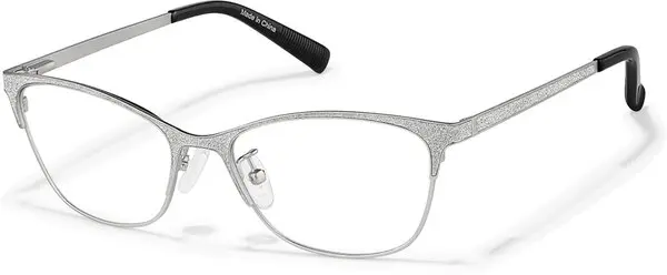 Zenni Browline Eyeglasses Full Rim Frame - Silver