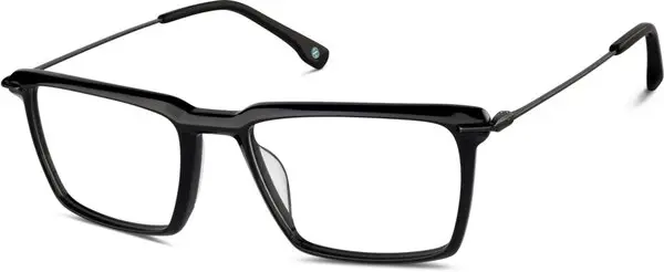 Zenni Rectangle Full Rim Frame Glasses - Black