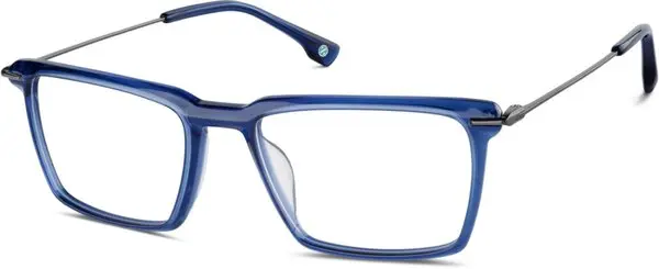 Zenni Rectangle Full Rim Frame Glasses - Blue