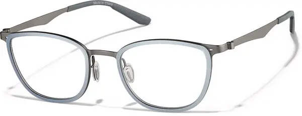 Zenni Rectangle Full Rim Frame Glasses - Gray
