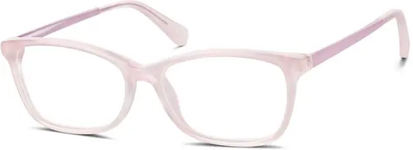 Zenni Rectangle Full Rim Frame Glasses - Pink