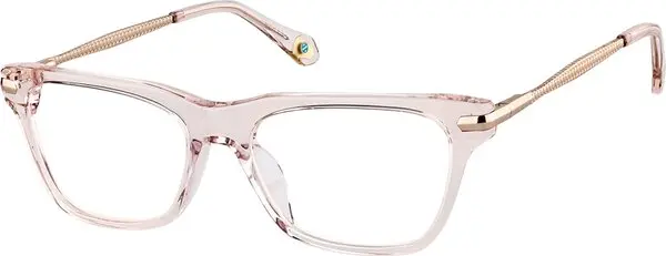 Zenni Rectangle Full Rim Frame Glasses - Pink