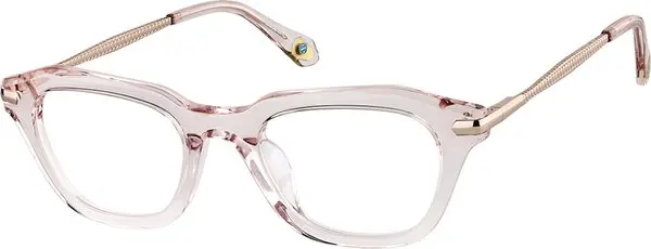 Zenni Rectangle Full Rim Frame Glasses - Pink