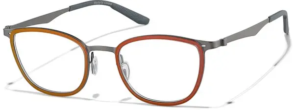 Zenni Rectangle Full Rim Frame Glasses - Red