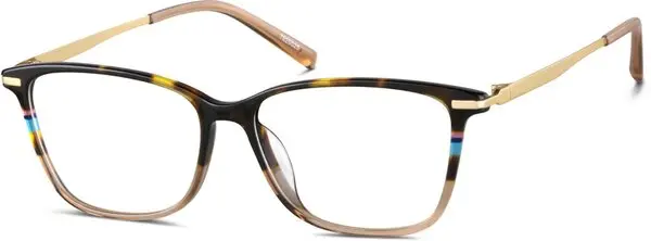 Zenni Rectangle Full Rim Frame Glasses - Tortoiseshell
