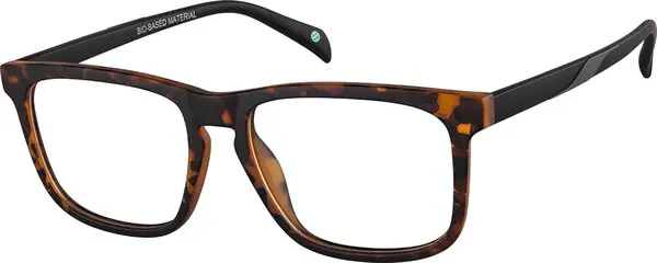 Zenni Sporty Square Full Rim Frame Eyeglasses - Tortoiseshell
