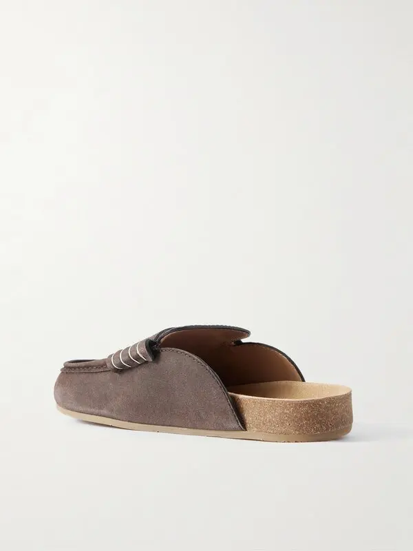 JW Anderson Stitch Leather Mules - Brown