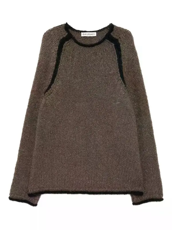 Our Legacy Rider Contrasting-trim Sweater - Brown