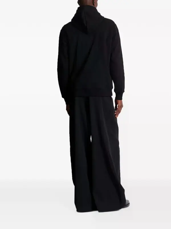 Balmain Flocked Logo Hoodie - Black