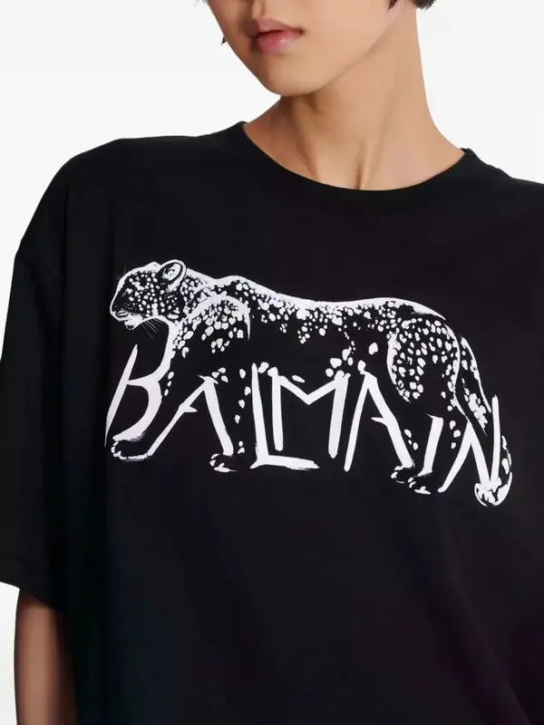 Balmain Leopard-print Graphic T-shirt