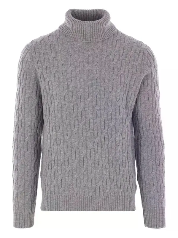 ZANONE Cable-knit Turtleneck Sweater - Grey