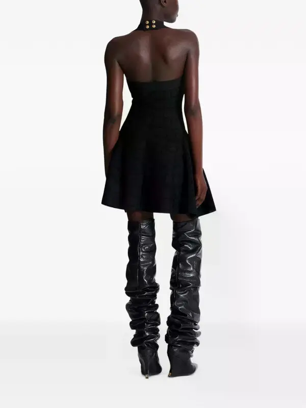 Balmain Halterneck Zip-front Mini Dress