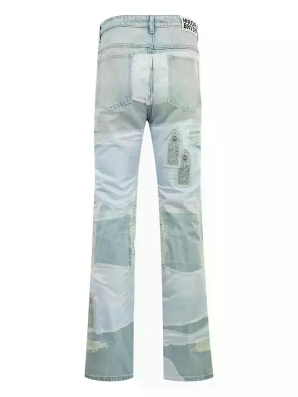 WHO DECIDES WAR Winged Organza Patchwork Jeans