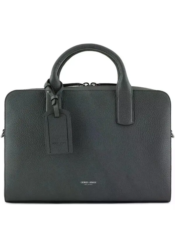 Giorgio Armani Leather Briefcase - Green