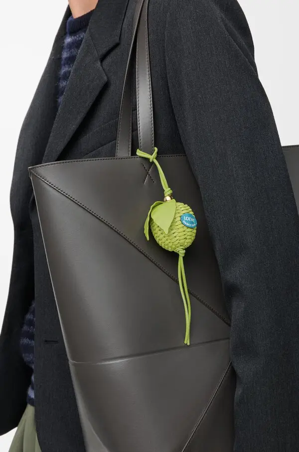 Loewe Apple Charm In Leather - Green