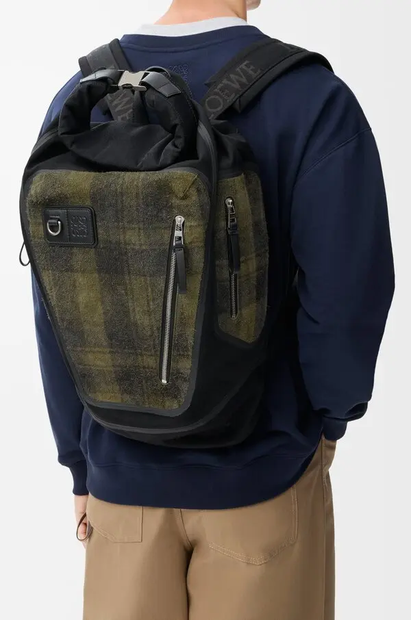Loewe Flex Roll-top Backpack - Khaki/black