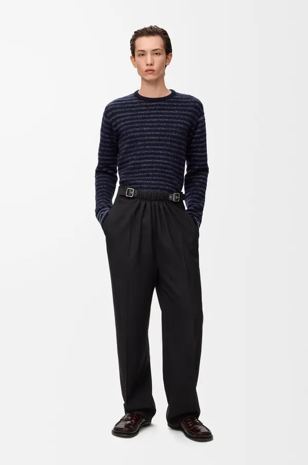 Loewe Striped Wool Sweater - Dark Navy