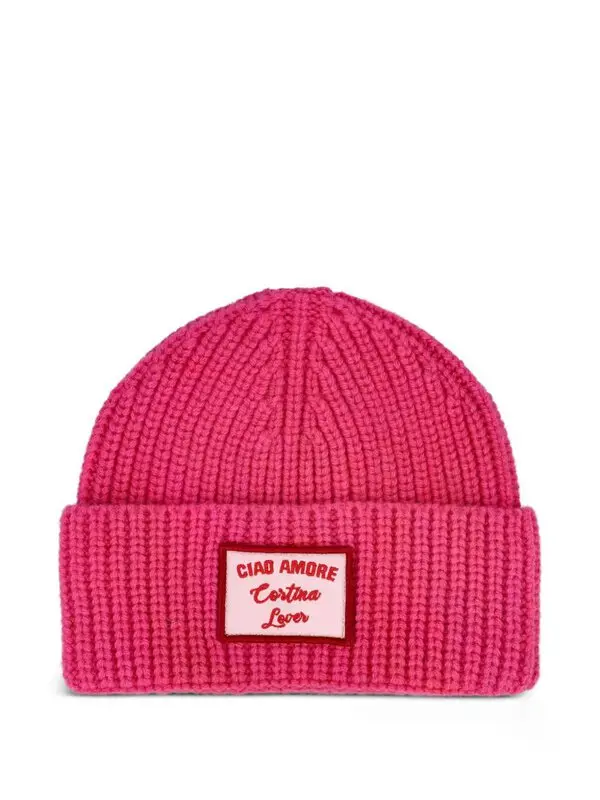 Giada Benincasa Ribbed-knit Patch Beanie - Pink