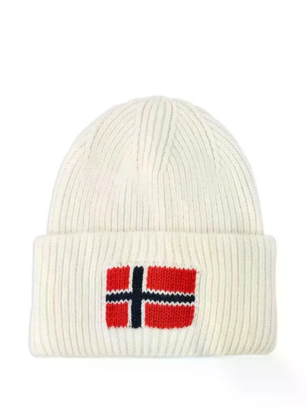 NAPAPIJRI Embroidered Beanie - Neutrals