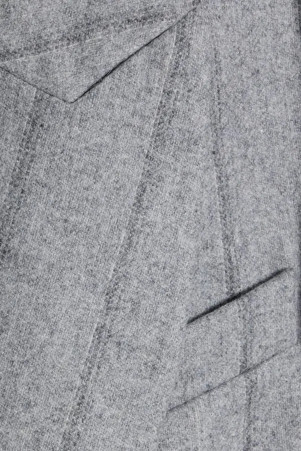 Brunello Cucinelli Pinstriped Wool-blend Blazer - Gray