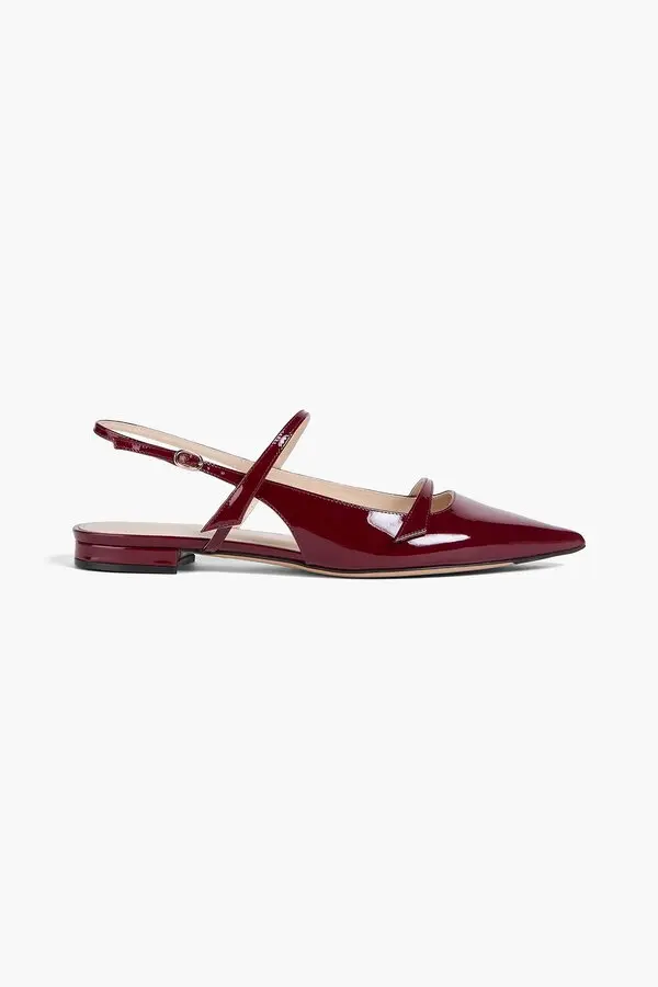 ALEXANDRE BIRMAN Tita Patent-leather Slingback Flats