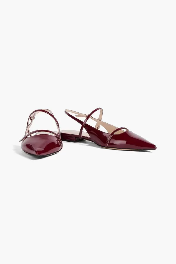 ALEXANDRE BIRMAN Tita Patent-leather Slingback Flats