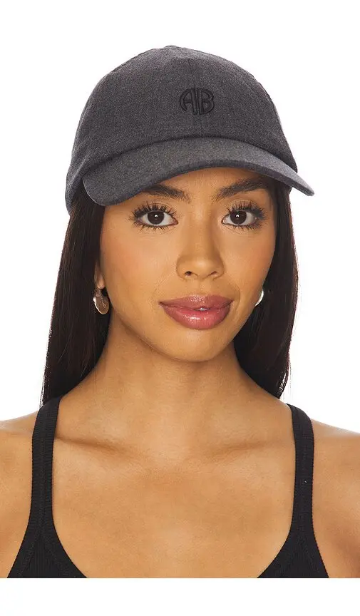 ANINE BING Jeremy Monogram Baseball Cap - Grey