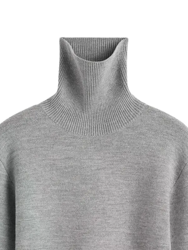 TOTEME High-neck Double Knit Sweater - Grey