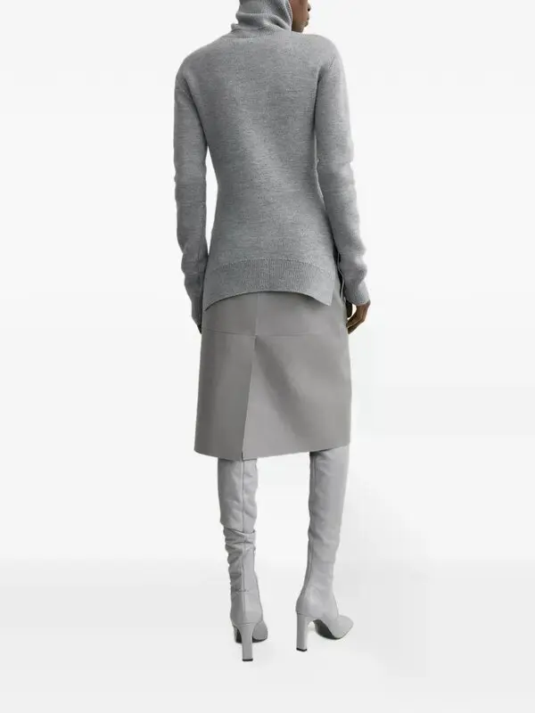 TOTEME High-neck Double Knit Sweater - Grey
