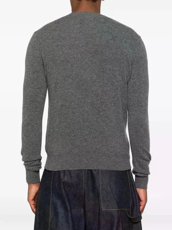 Play Comme Des Garcon Logo Heart-emblem Cardigan - Grey