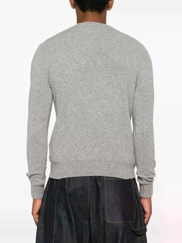 Play Comme Des Garcon Logo-patch Cardigan - Grey