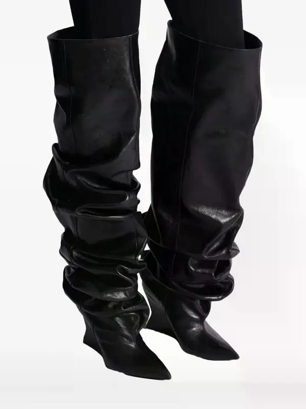 Balmain Wedge Over-the-knee Boots - Black