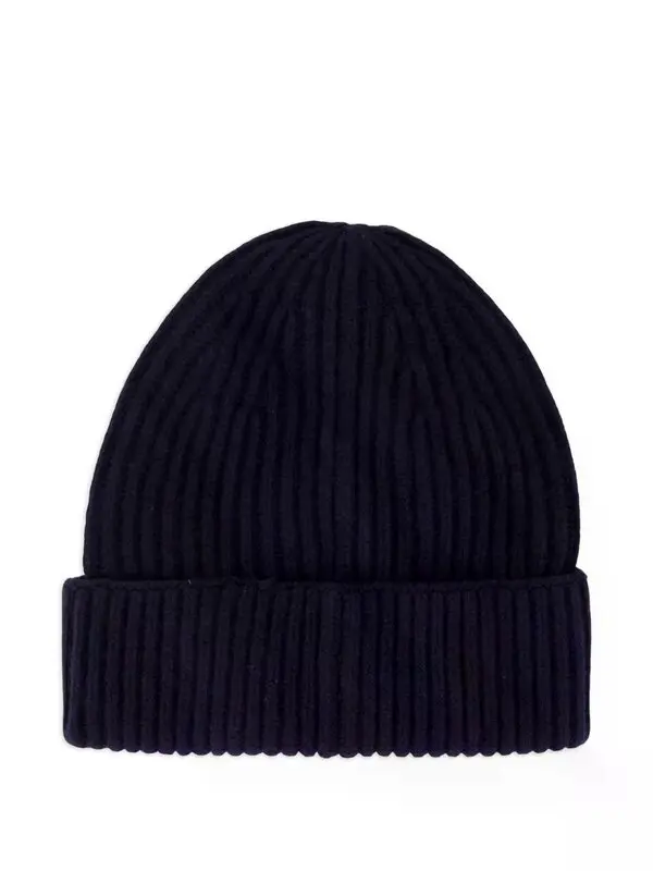 SAMSOE SAMSOE Ribbed Wool Beanie - Blue