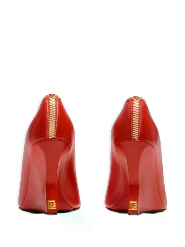 Balmain Zip Wedge Heeled Pumps - Red