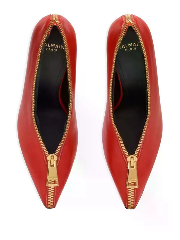 Balmain Zip Wedge Heeled Pumps - Red