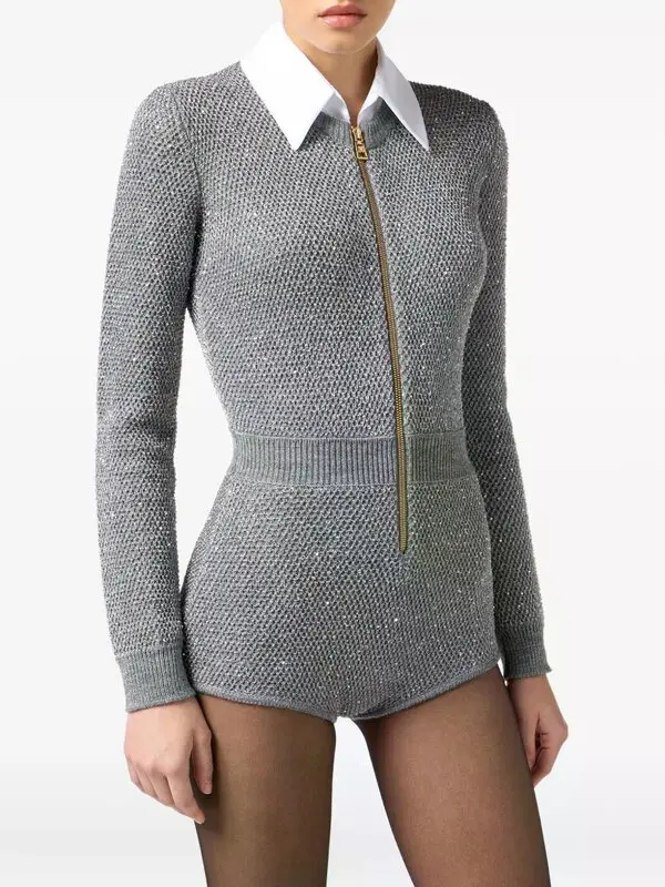 Elisabetta Franchi Sequin-embellished Knitted Jumpsuit