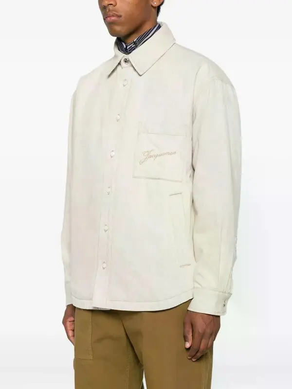 Jacquemus The Boulanger Embroidered Overshirt - Neutrals