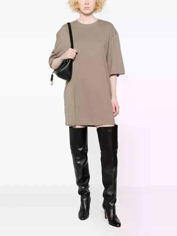 TOTEME Short Sleeve T-shirt Dress - Neutrals