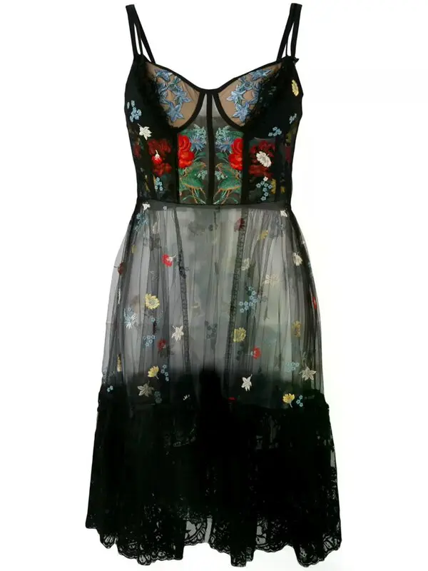 Alexander McQueen Embroidered Sheet Midi Dress